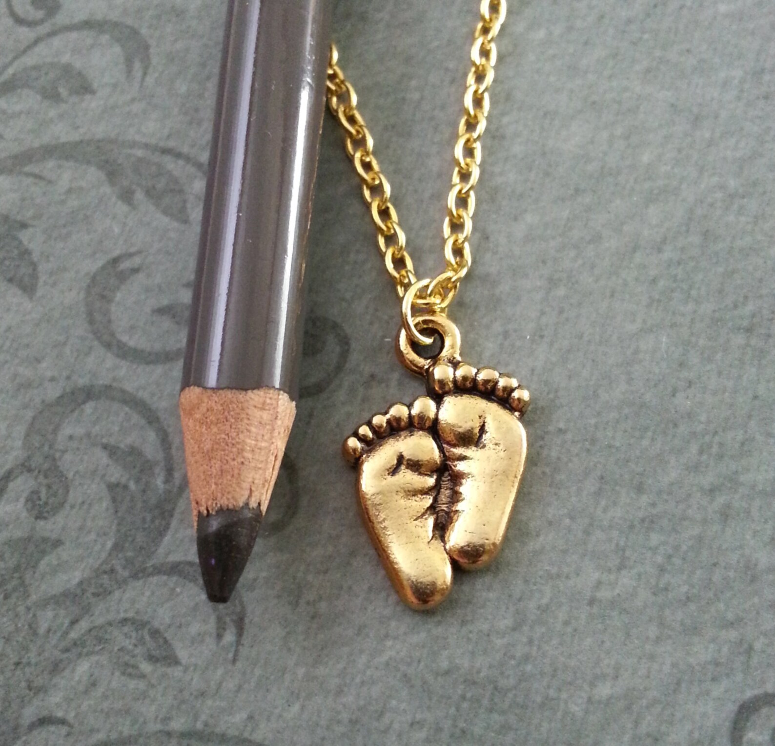 Baby Feet Necklace SMALL Foot Jewelry Footprints Pendant - Etsy