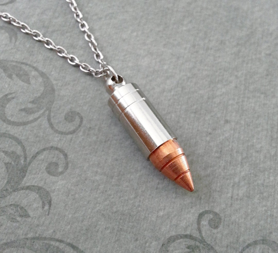 Bullet Necklace Copper Rifle Bullet Necklace Bridesmaid Necklace Gun ...