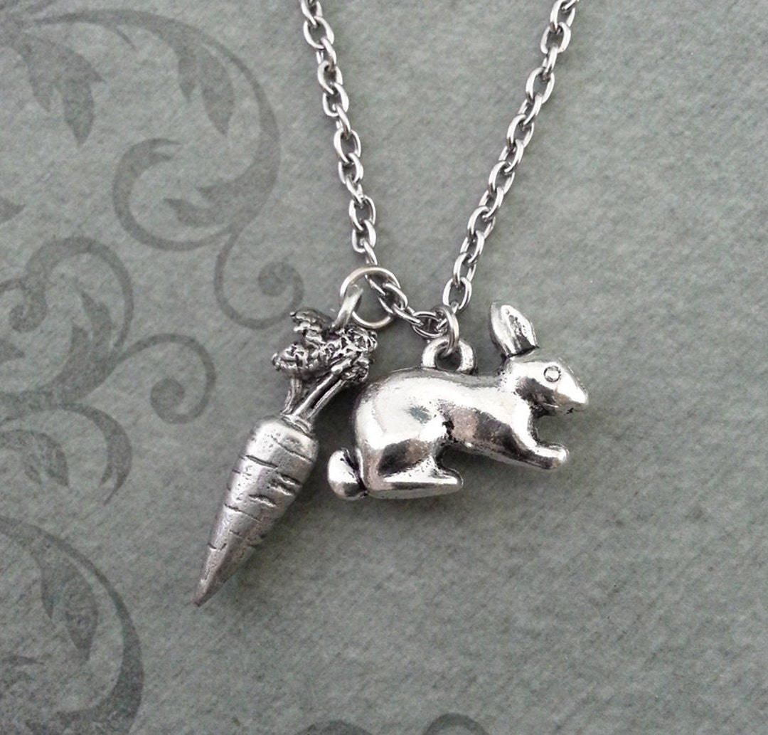 Rabbit Necklace SMALL Bunny Necklace Easter Necklace Easter Gift Hare ...
