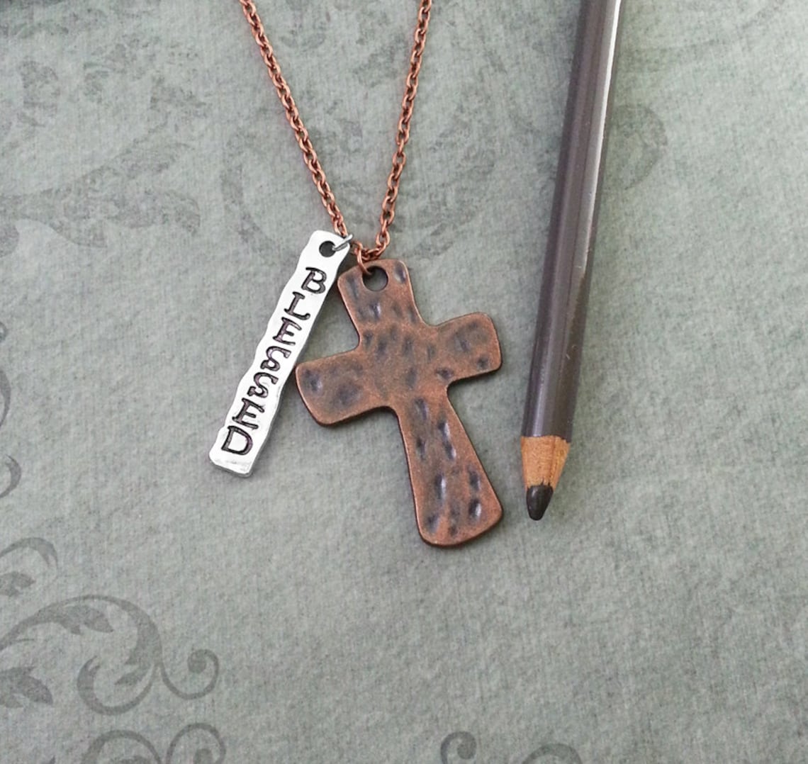 Cross Necklace Copper Cross Jewelry Jesus Cross Blessed | Etsy