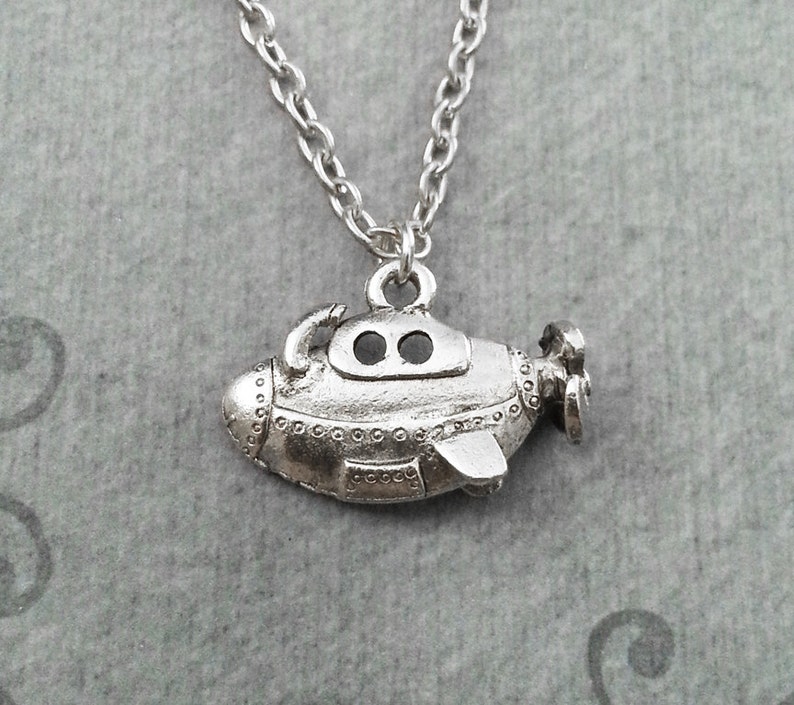Submarine Necklace SMALL Submarine Jewelry Silver Submarine Charm ...