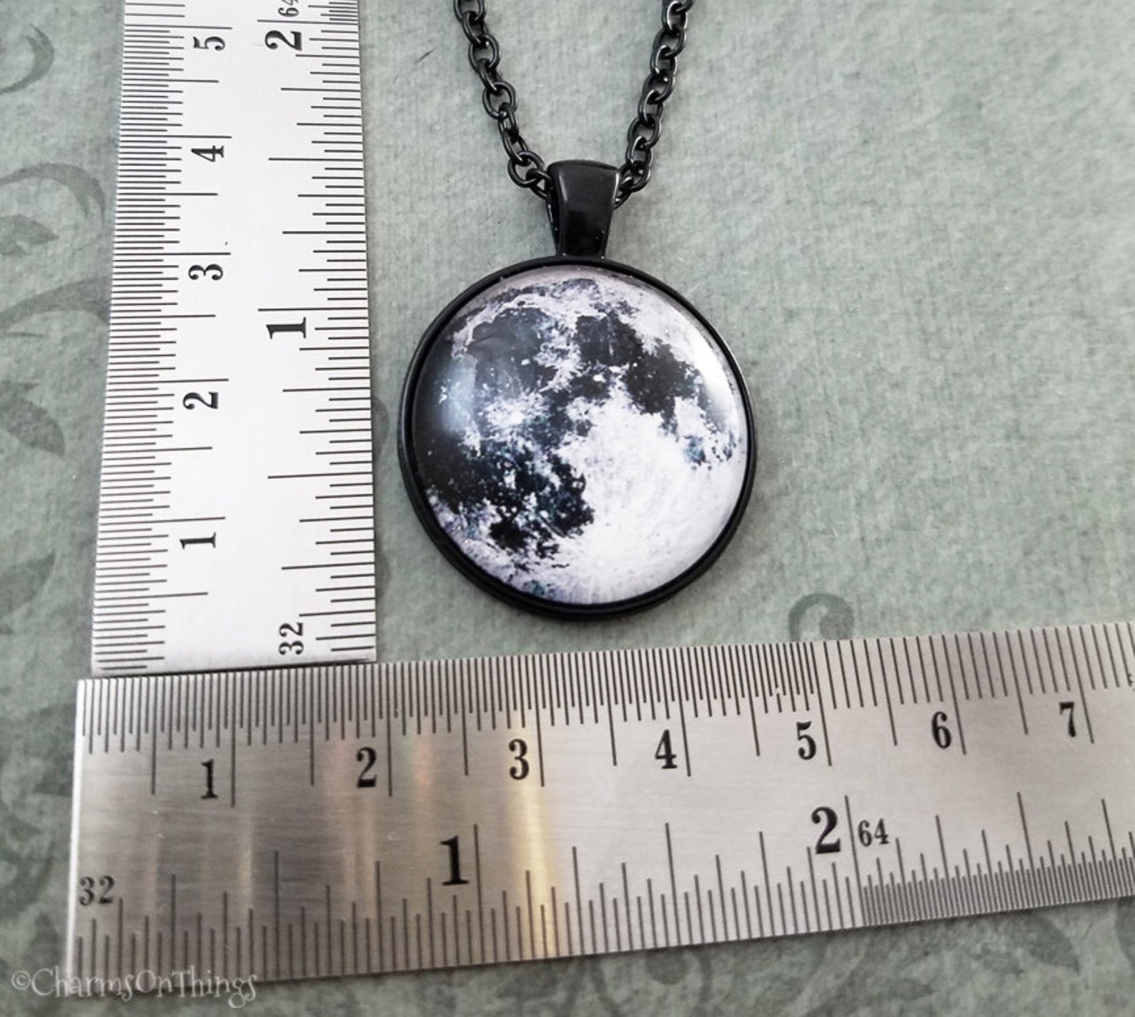 Moon Necklace Full Moon Jewelry Space Necklace Space Jewelry | Etsy