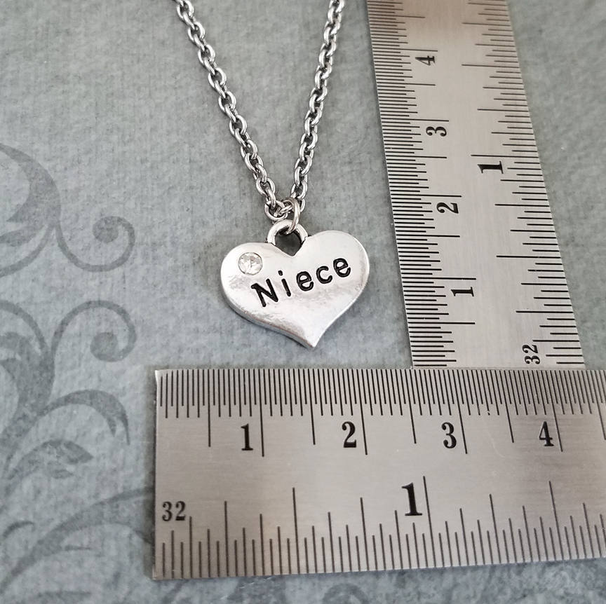 Niece Necklace SMALL Niece Heart Necklace Niece Pendant Necklace Niece ...