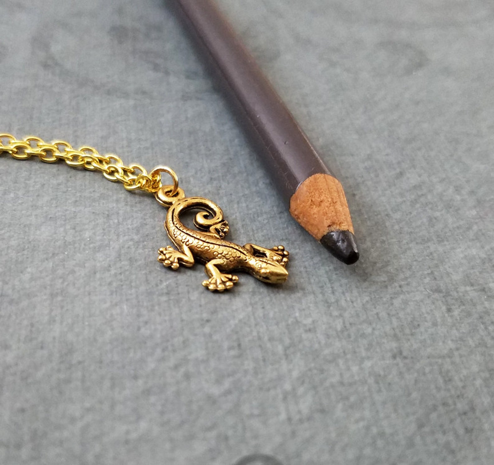 Gecko Necklace Gecko Jewelry Lizard Necklace Gecko Pendant - Etsy