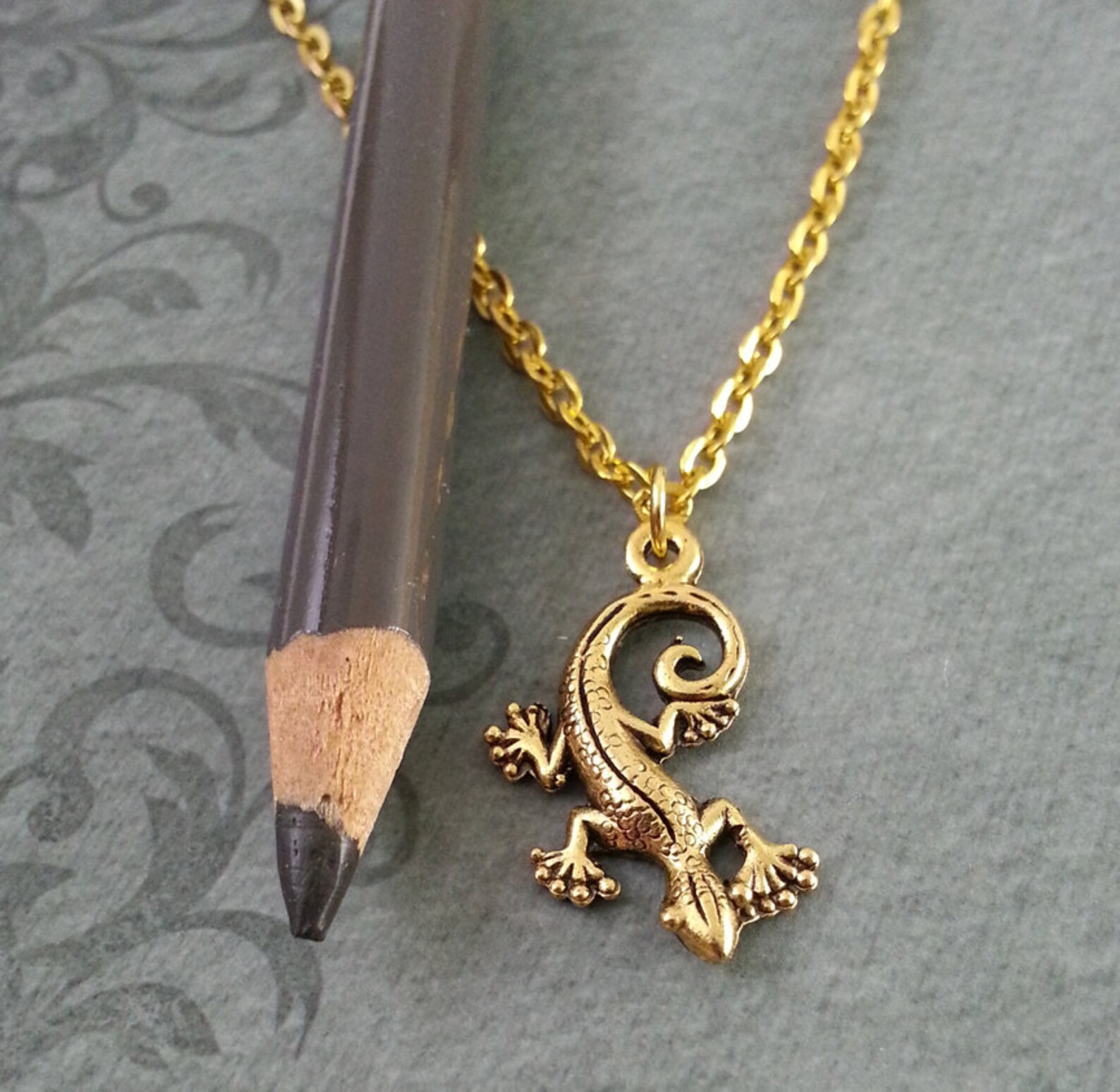 Gecko Necklace Gecko Gift Gecko Jewelry Lizard Necklace | Etsy