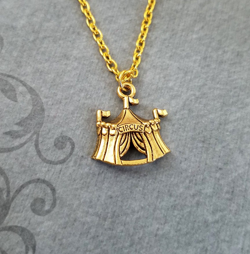 Circus Tent Necklace SMALL Circus Jewelry Circus Tent Charm Necklace ...