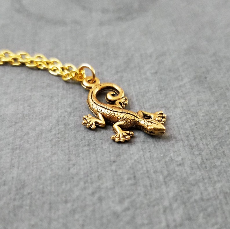 Gecko Necklace Gecko Jewelry Lizard Necklace Gecko Pendant Necklace ...