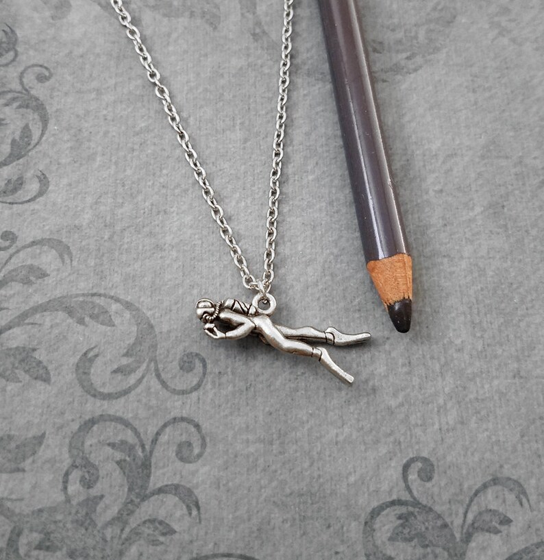 Scuba Diver Necklace SMALL Scuba Jewelry Snorkeler Gift Scuba - Etsy