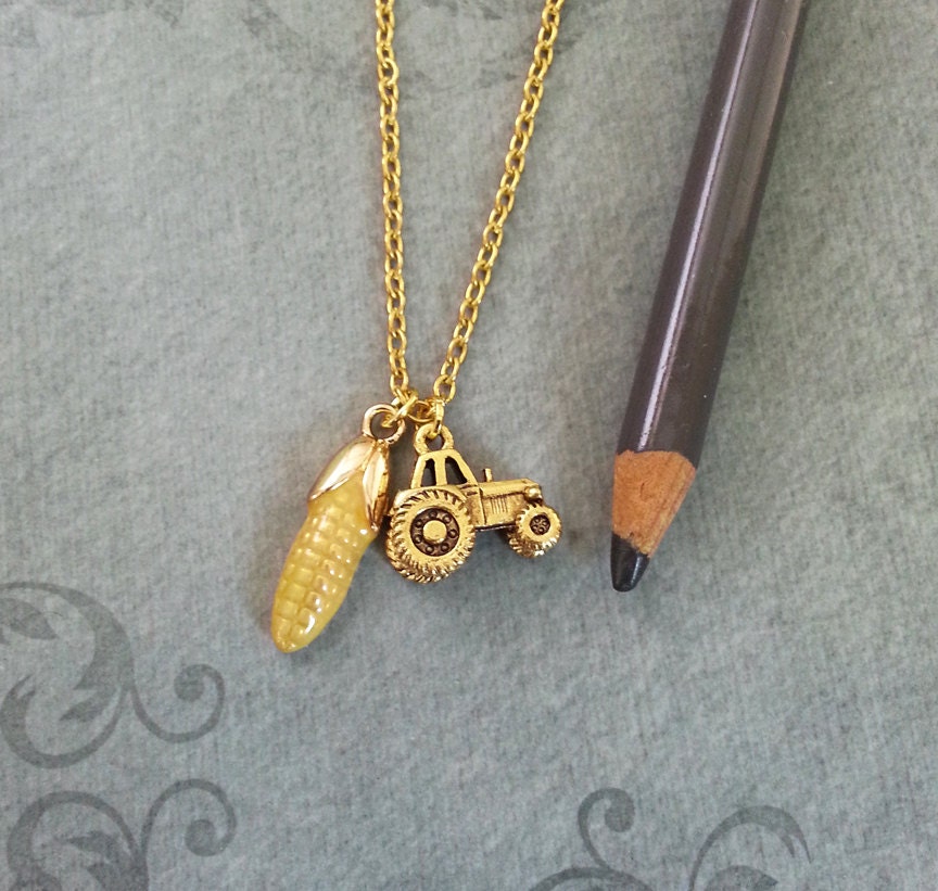 Tractor Necklace SMALL Tractor Jewelry Farming Necklace Farmer Necklace ...