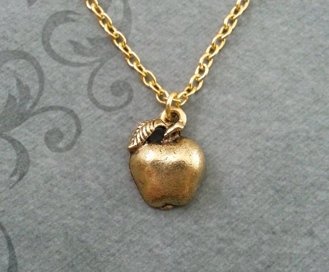 Apple Necklace SMALL Apple Jewelry Fruit Necklace Bridesmaid Necklace ...