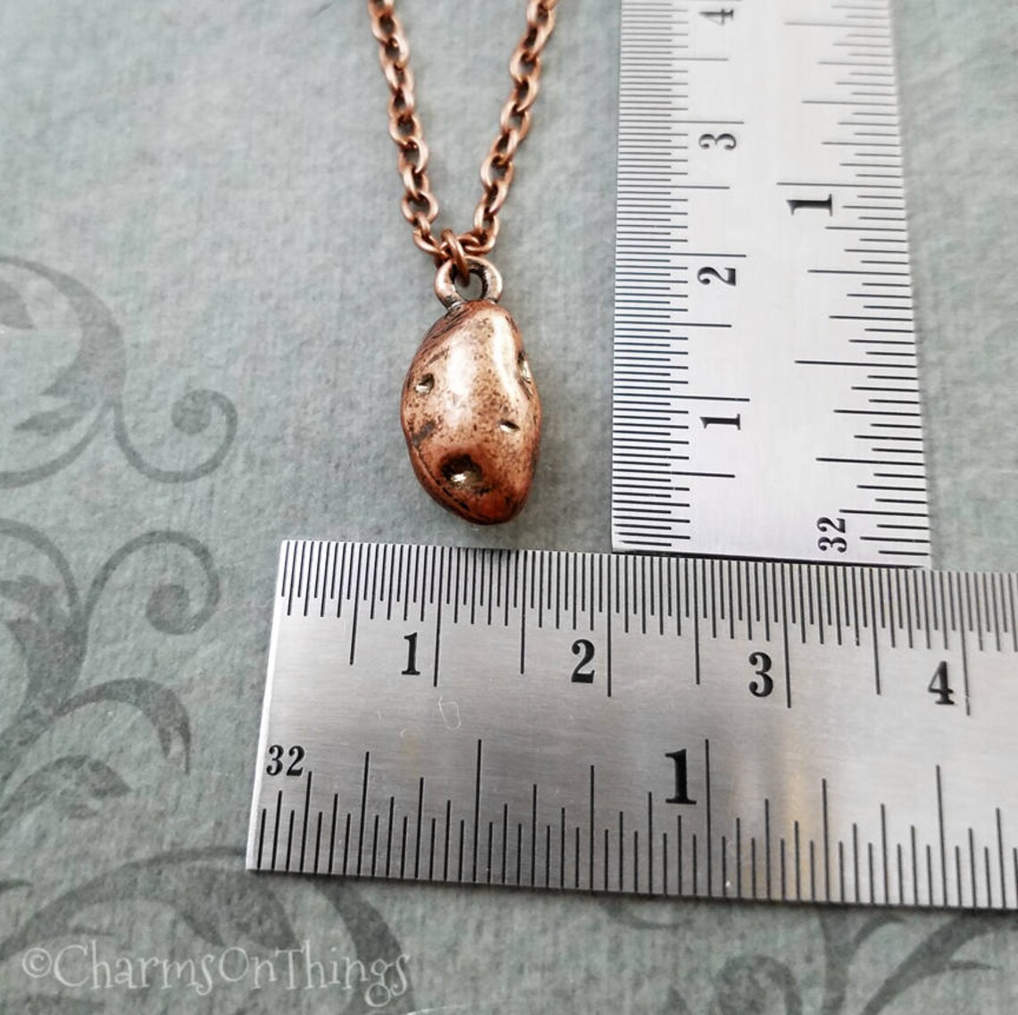 Sweet Potato Necklace SMALL Potato Charm Necklace Copper Potato Pendant ...