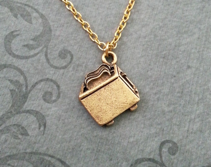 Toaster Necklace VERY SMALL Toaster Jewelry Toast Necklace Gold Pendant ...