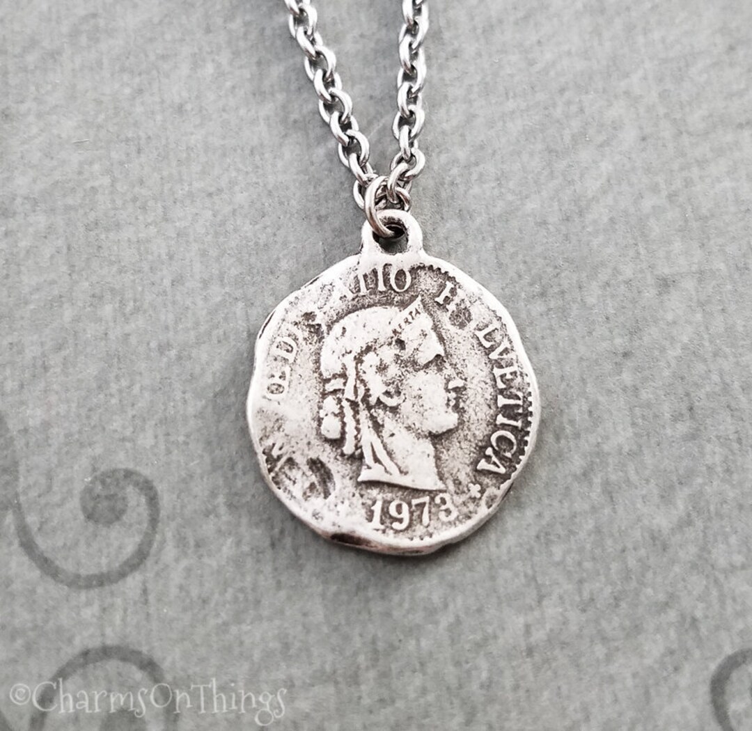 Coin Necklace Roman Coin Charm Necklace Caesar Necklace Ancient Greek ...