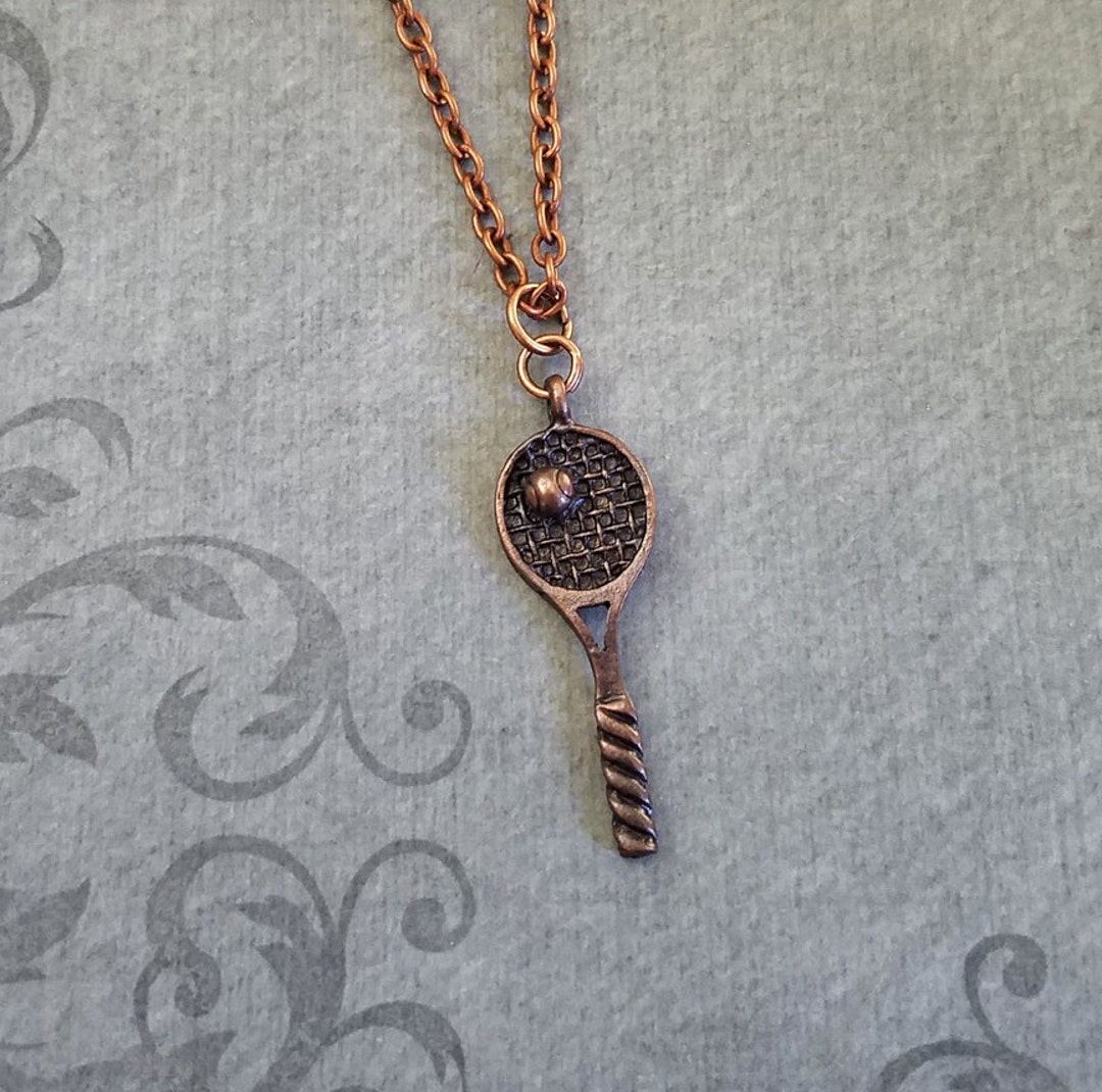 Tennis Racket Necklace SMALL Tennis Racket Charm Necklace Tennis ...