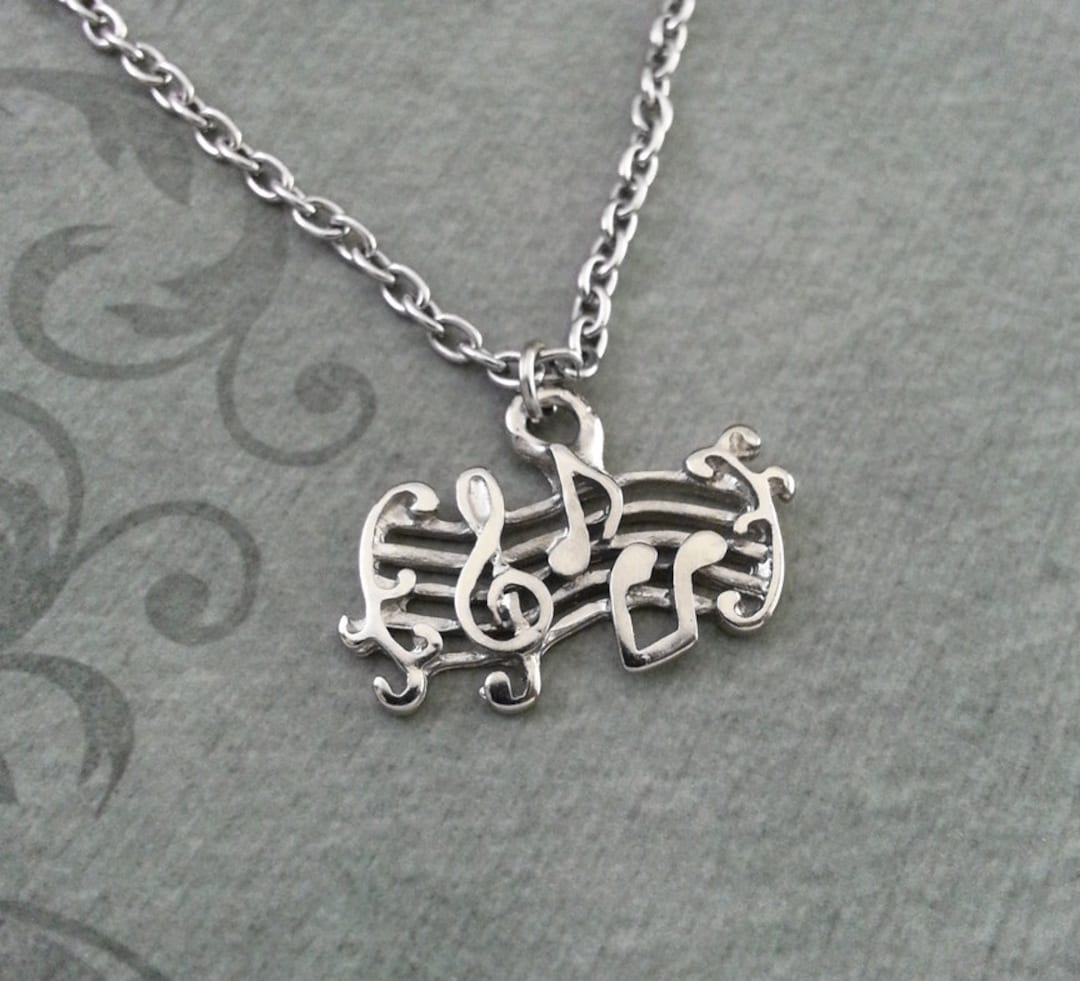 Musical Notes Necklace, SMALL Music Notes Necklace, Classical Music ...
