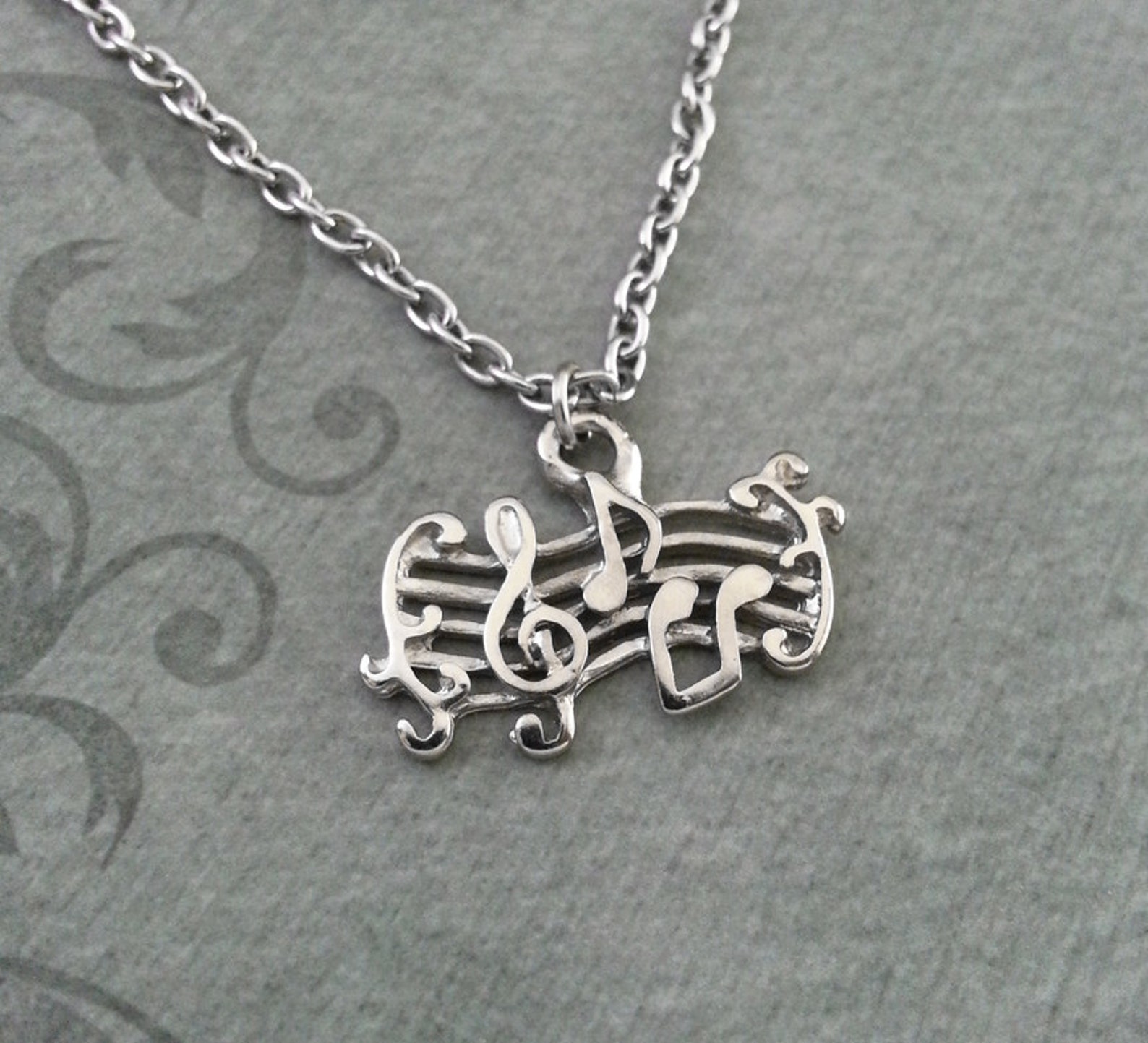 Musical Notes Necklace SMALL Music Notes Necklace Classical - Etsy