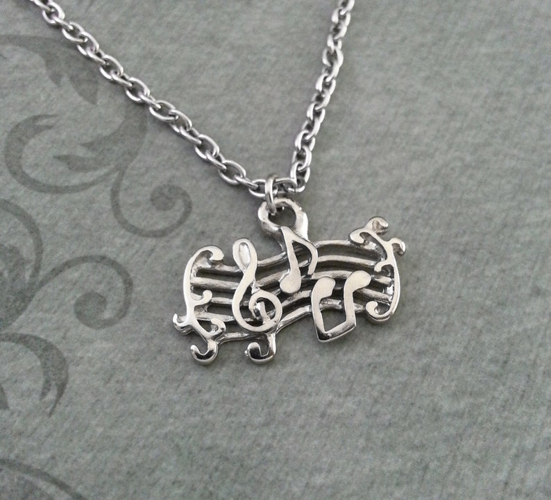 Musical Notes Necklace SMALL Music Notes Necklace Classical - Etsy