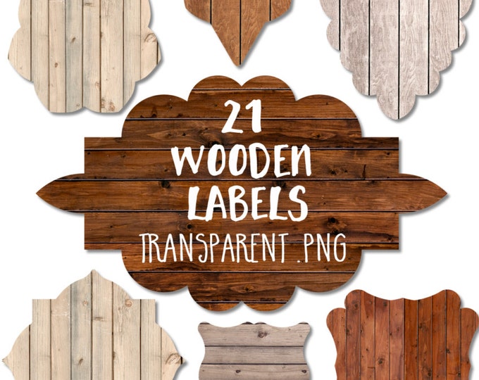 Wood Label Clipart: Wood Label Clip Art Wood Clipart Wood - Etsy