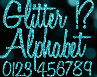 Digital Glitter Alpha Large Glitter Letters Design #126 Blue Glitter ...