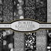 Silver Digital Paper: Black and Silver Glitter Paper, Silver Glitter ...