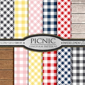 Gingham Digital Paper - Seamless Patterns - Buffalo Check Picnic ...