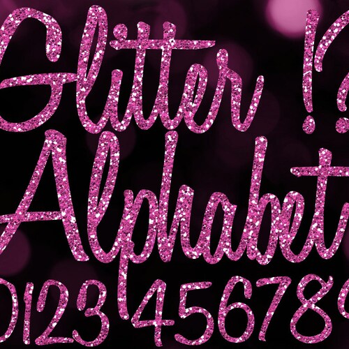 Pink Glitter Alphabet Clipart: Digital Glitter Alphabet Clip - Etsy