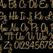 Gold Glitter Alphabet Clipart: Cursive Letters Handwriting Overlay Clip ...