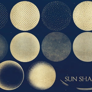 Classic Sun Clipart Set: Vintage 90s Celestial Face Designs - Gold ...