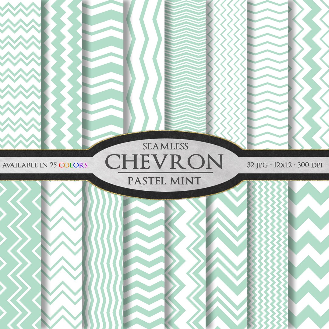 Pastel Chevron Digital Paper: Light Green Chevron Design - Printable ...