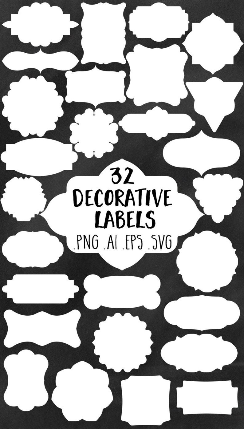 Vector Label Clipart: Labels Clip Art Decorative Label | Etsy