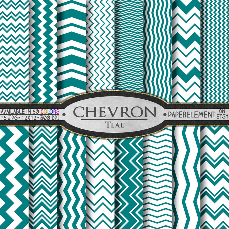 Teal Chevron Backdrop Download: Teal Green Chevron Digital | Etsy
