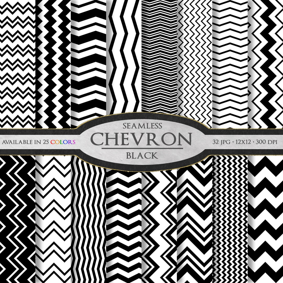 Black Chevron Digital Paper: Chevron Background, Chevron Scrapbook ...