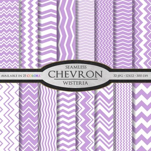 Purple Chevron Digital Paper Pack - Instant Download - Wisteria Digital ...