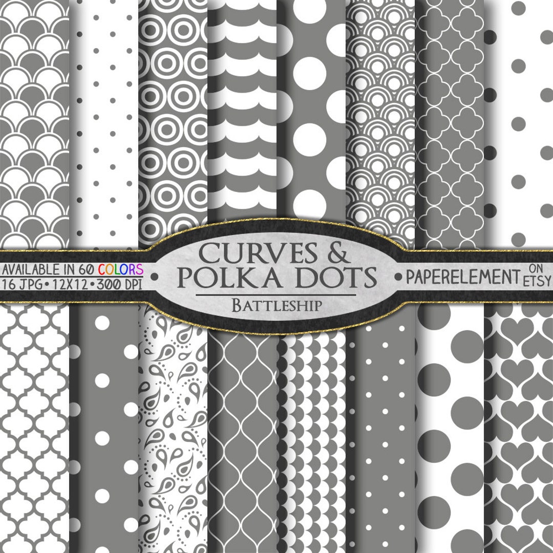 Digital Gray Paper: Gray Scrapbook Paper, Gray Polka Dots Digital ...