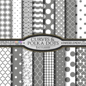 Digital Gray Paper: Gray Scrapbook Paper, Gray Polka Dots Digital ...