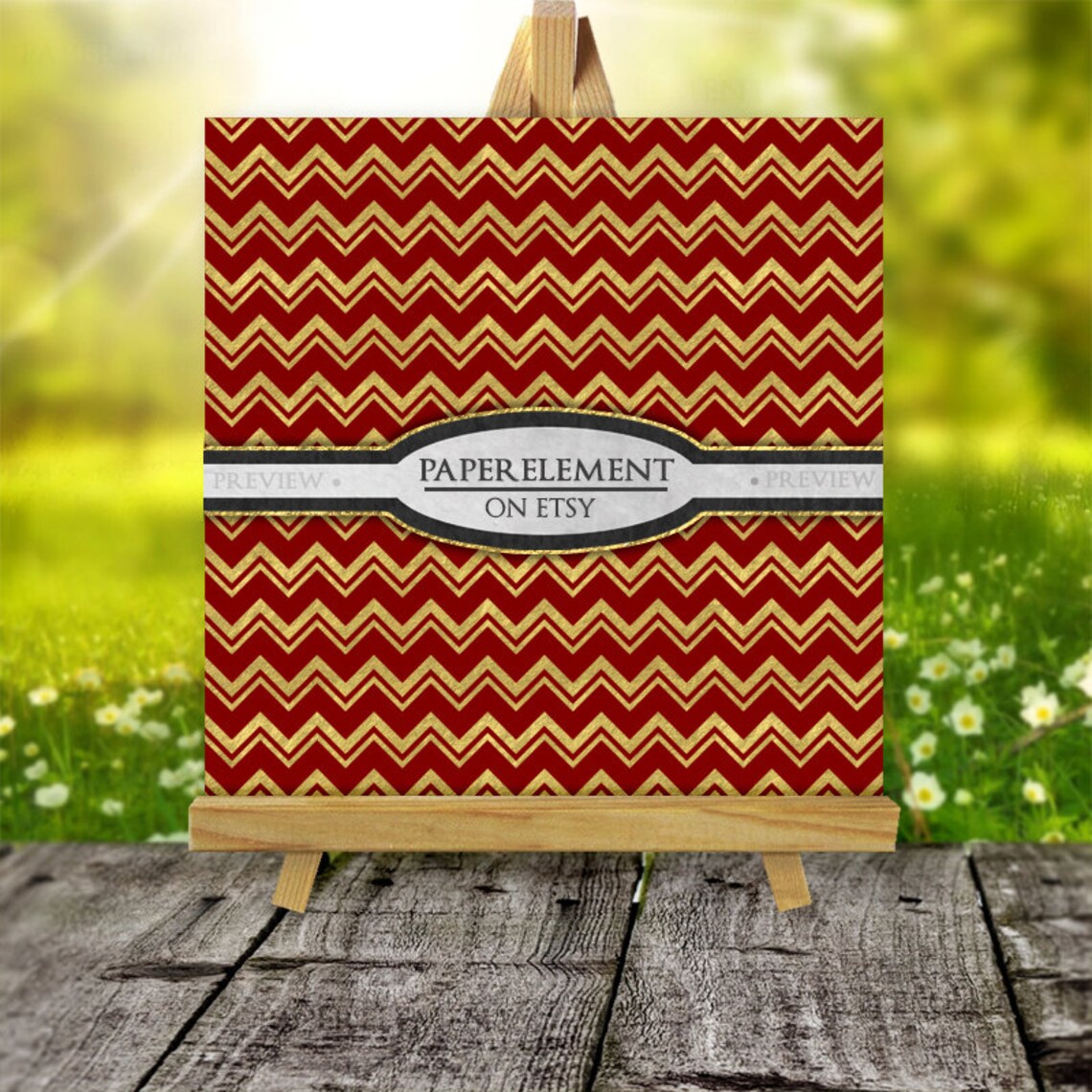 Maroon and Gold Printable Paper Pack Chevron Digital | Etsy