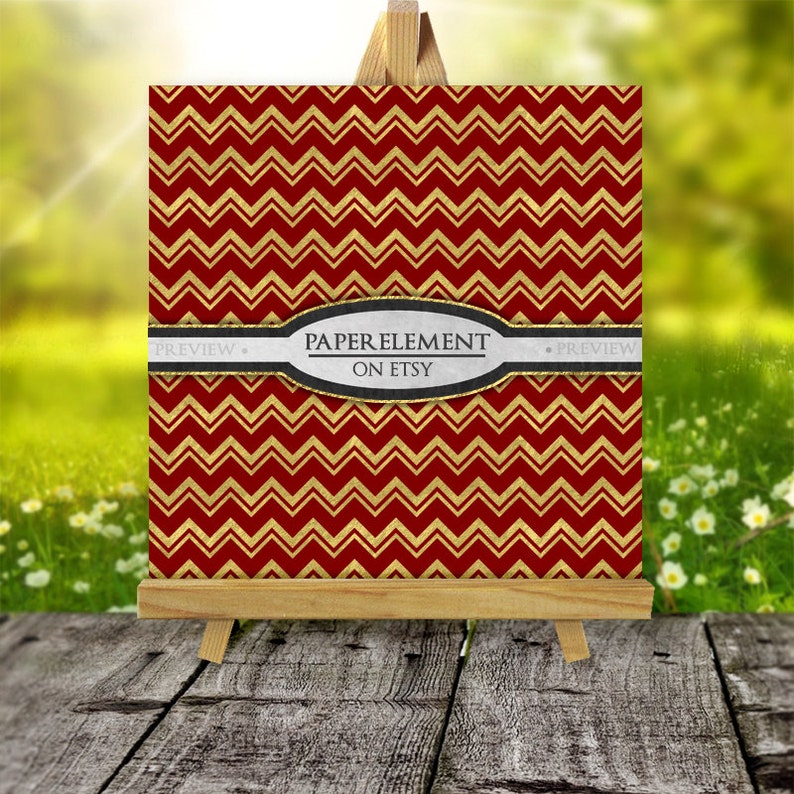 Maroon and Gold Printable Paper Pack Chevron Digital - Etsy