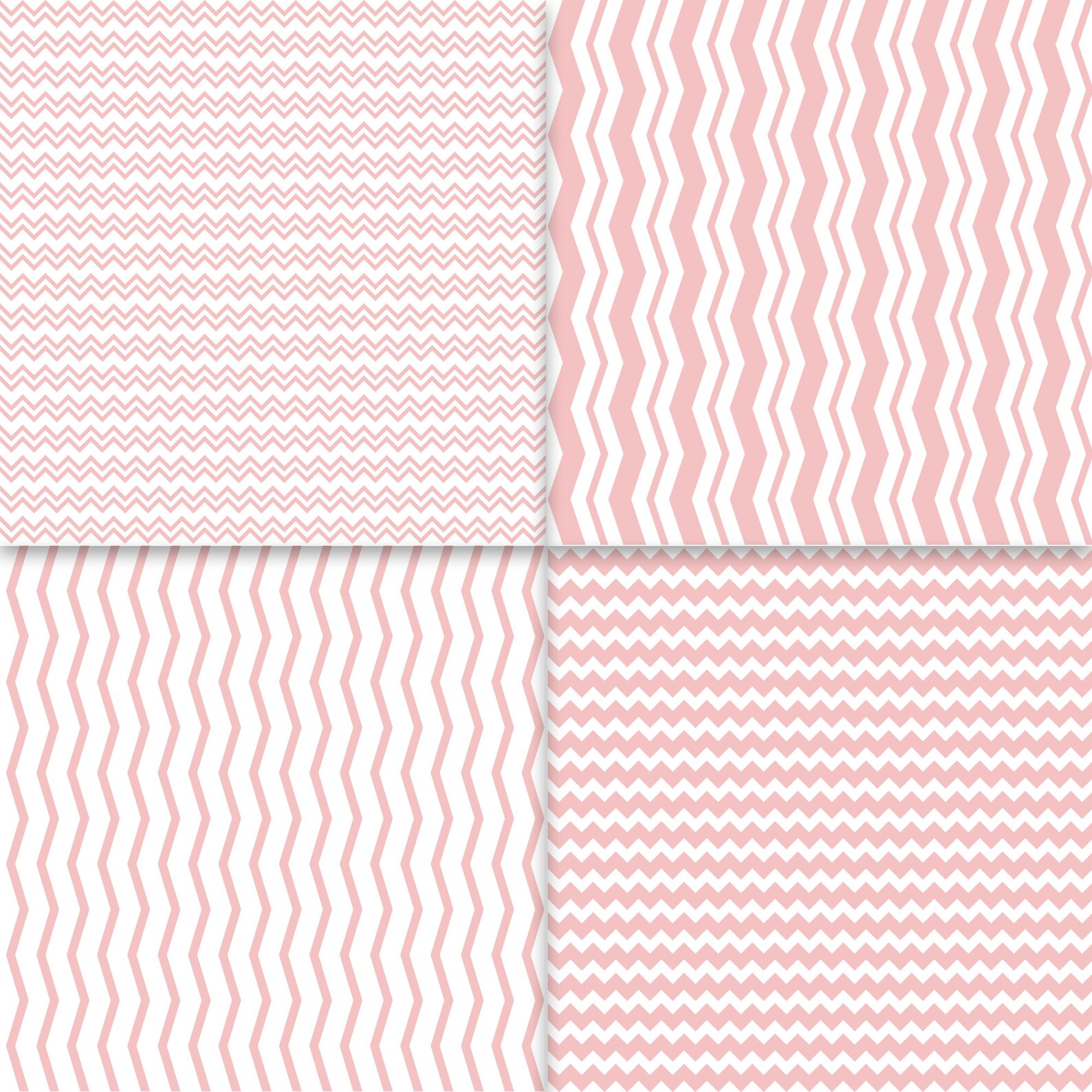 Baby Pink Chevron Digital Paper Pack - Instant Download - Petal, Blush ...