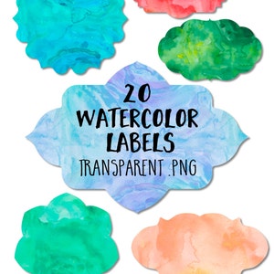 Watercolor Label Clipart: Watercolor Label Clip Art, Watercolor Clipart ...
