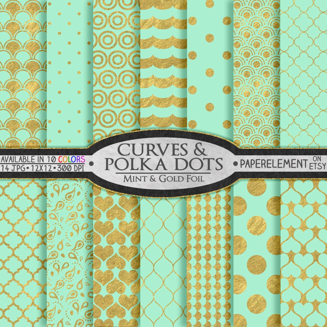 Printable Mint and Gold Scrapbook Paper: Gold and Mint Scrapbook Paper ...