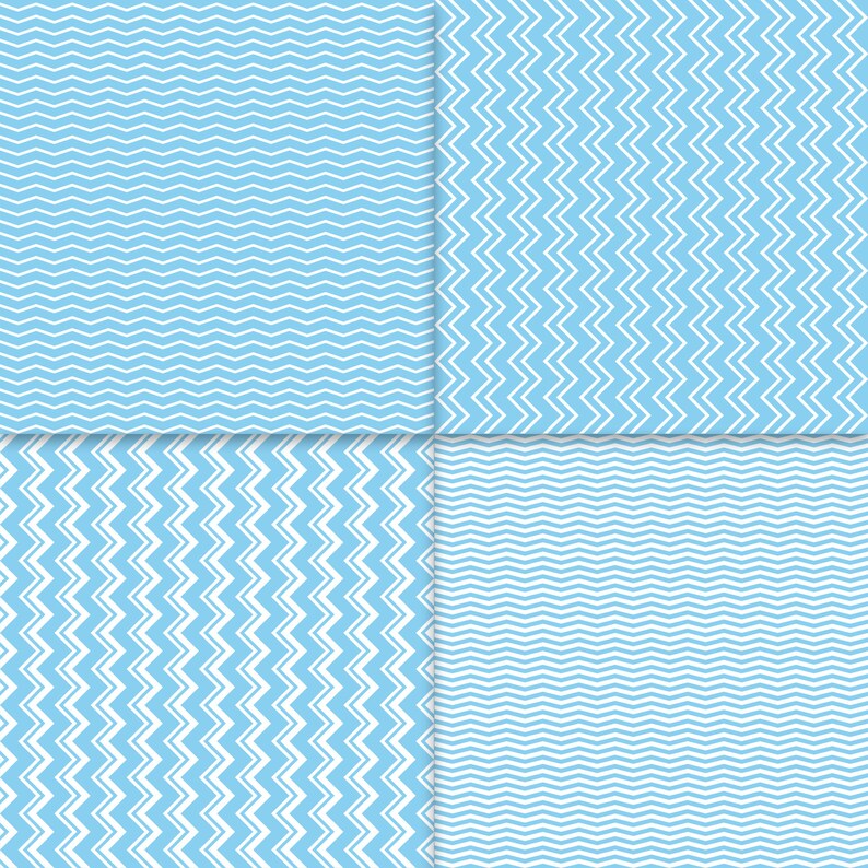 Baby Blue Chevron Digital Paper Pack Instant Download - Etsy