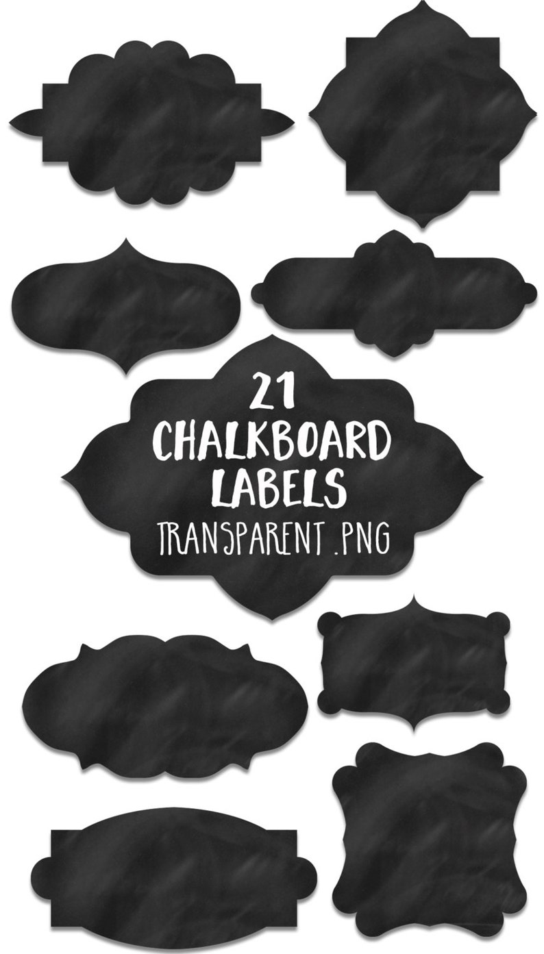Chalkboard Label Clipart: Chalkboard Label Clip Art Chalk - Etsy