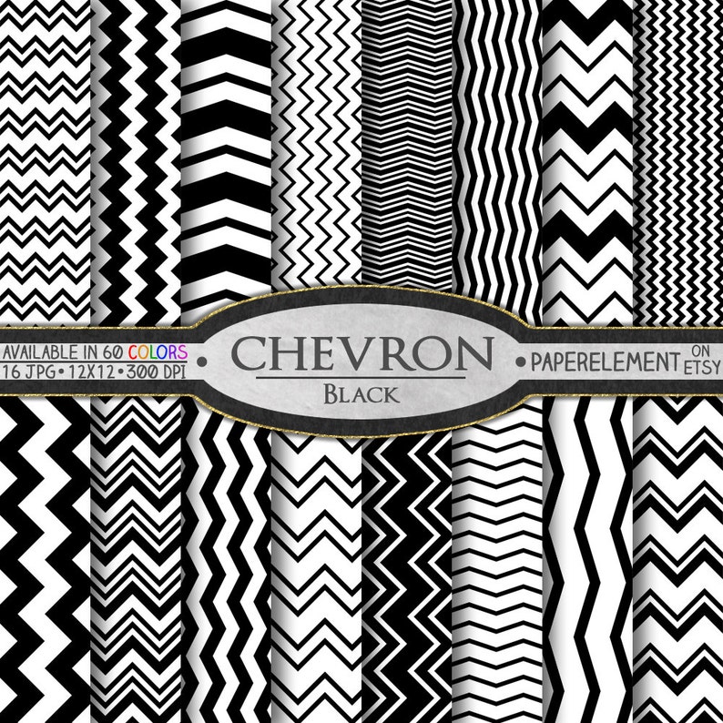 Black Chevron Digital Paper: Chevron Background Chevron | Etsy