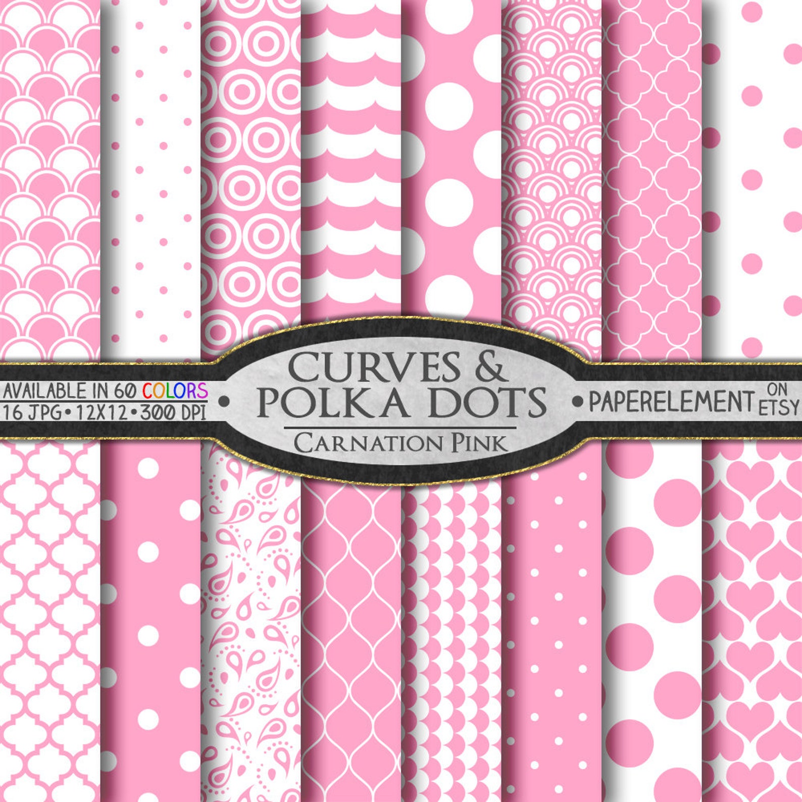 Pink Polka Dot Digital Paper: Pink Digital Download Paper | Etsy