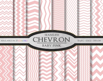 Pink Chevron Digital chevron Digital Paper Pack - Etsy
