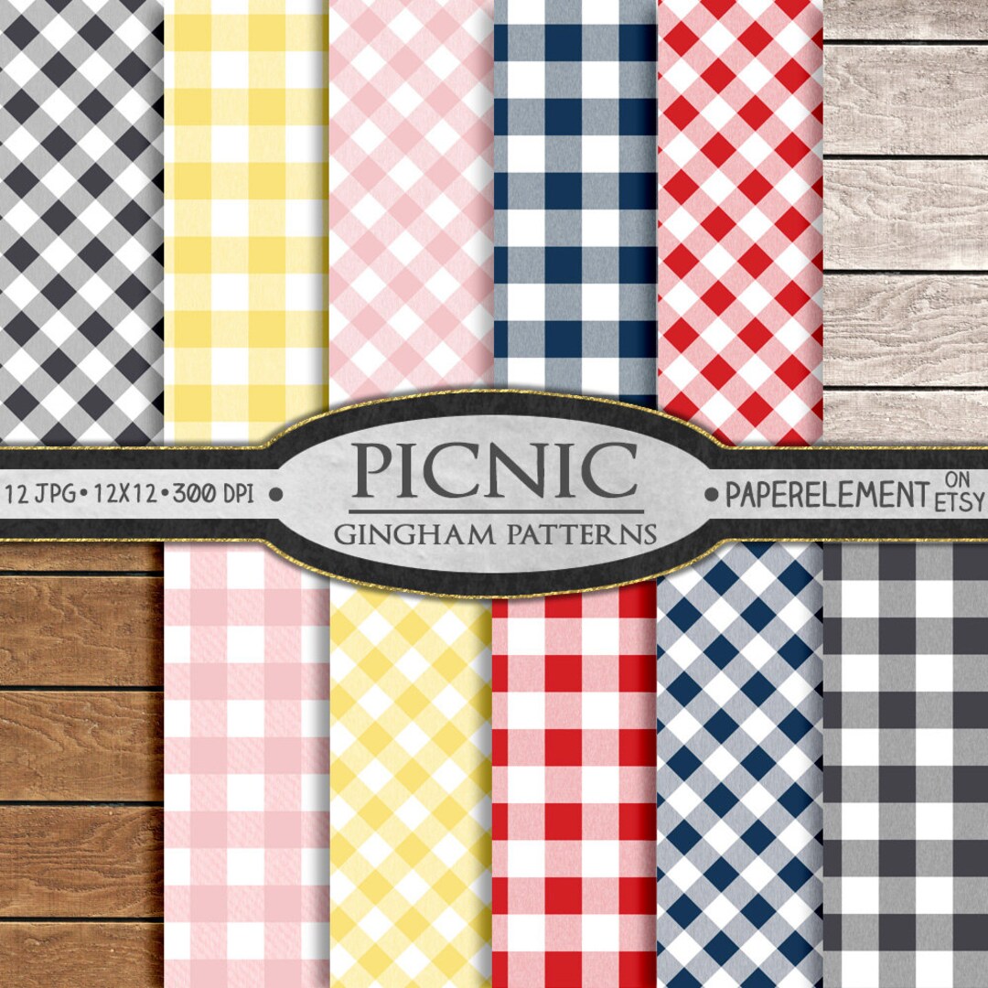 Gingham Digital Paper - Seamless Patterns - Buffalo Check Picnic ...
