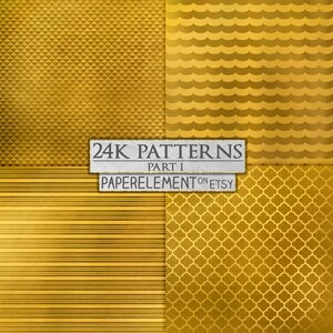 24K Gold Metallic Digital Paper: Gold Foil Art, Gold Patterns, Gold ...