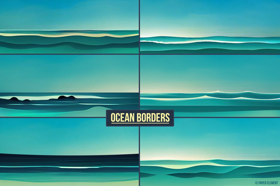 Ocean Border Clipart: 30 Transparent PNG Overlays of Water and - Etsy