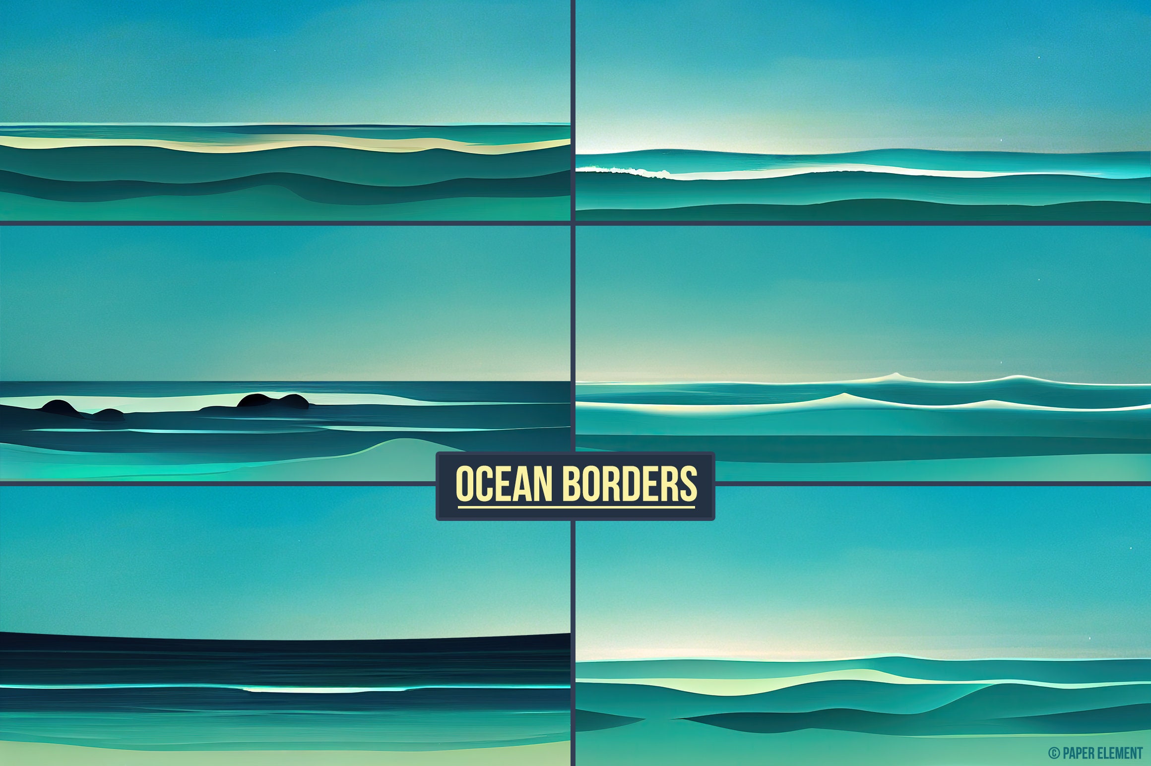 Ocean Border Clipart: 30 Transparent PNG Overlays of Water and - Etsy