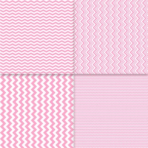 Carnation Pink Chevron Digital Paper Pack - Instant Download - Chevron ...